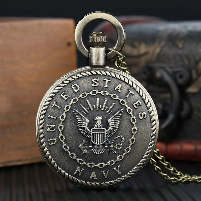 Bronze Pocket Watch: US Navy – Sage Inspirations Artisan Jewelry