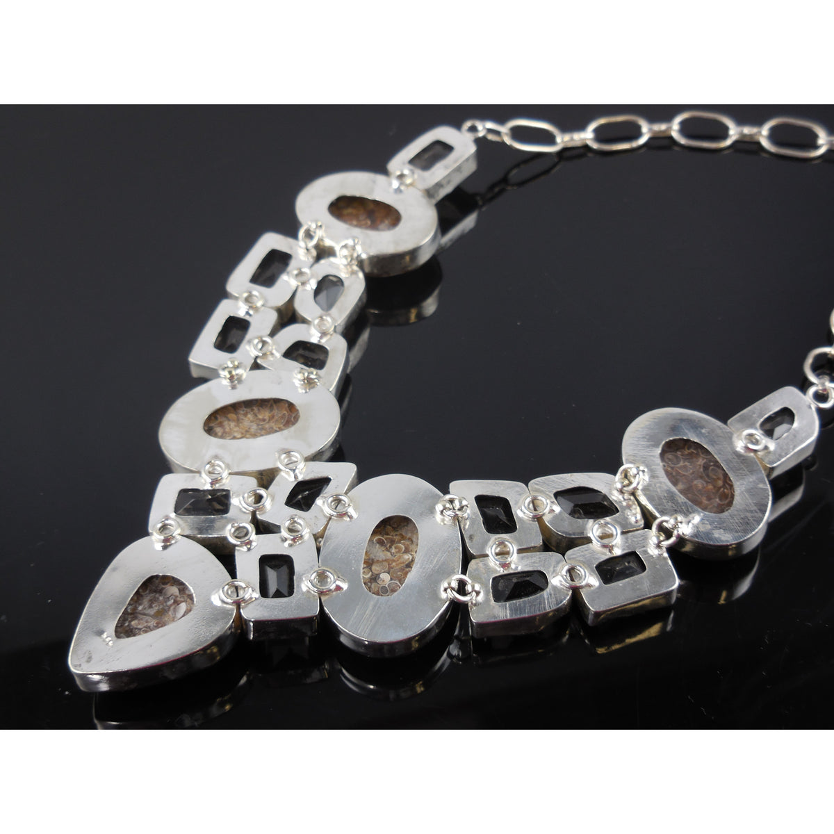 Turtella Jasper & Smoky Topaz Sterling Silver Bib Necklace – Sage ...